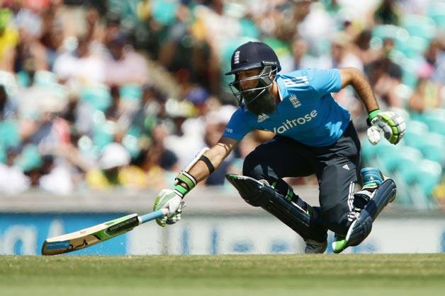 Moeen Ali takes a quick run in the 1st ODI against Australia - Cricket ...