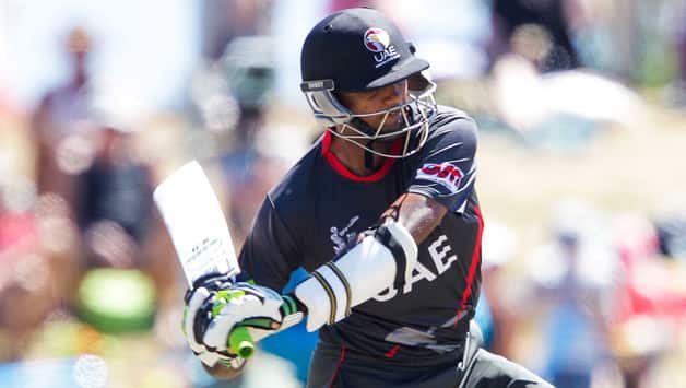 Amjad Javed dismissed for two by Ravindra Jadeja against India in ICC ...