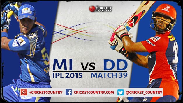 Live Cricket Score Mumbai Indians vs Delhi Daredevils, IPL 2015 Match ...