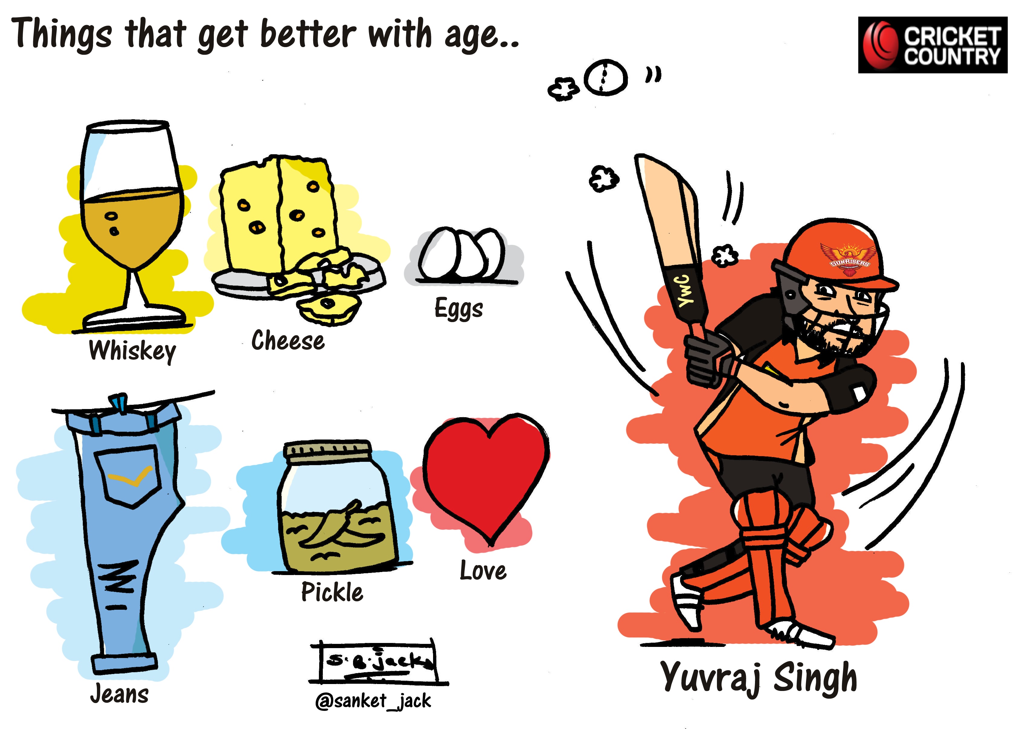Cartoon: IPL 2017 - Yuvraj gets better with age - Cricket Country