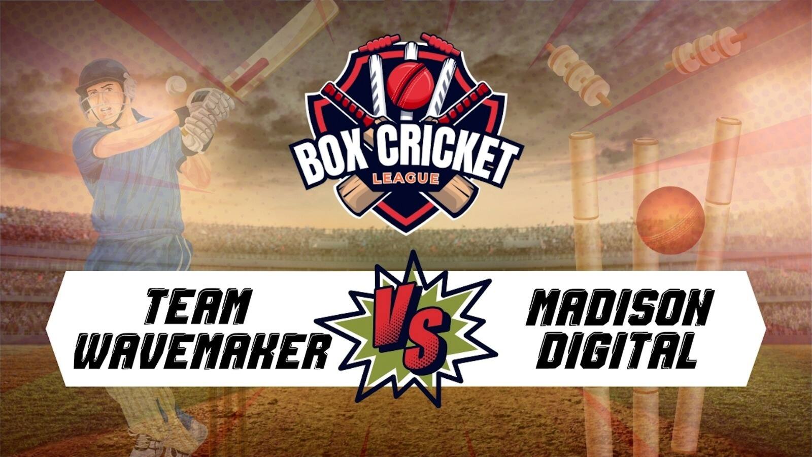 CC T-10 Box Cricket League: Team Wavemaker VS Madison Digital - Cricket ...