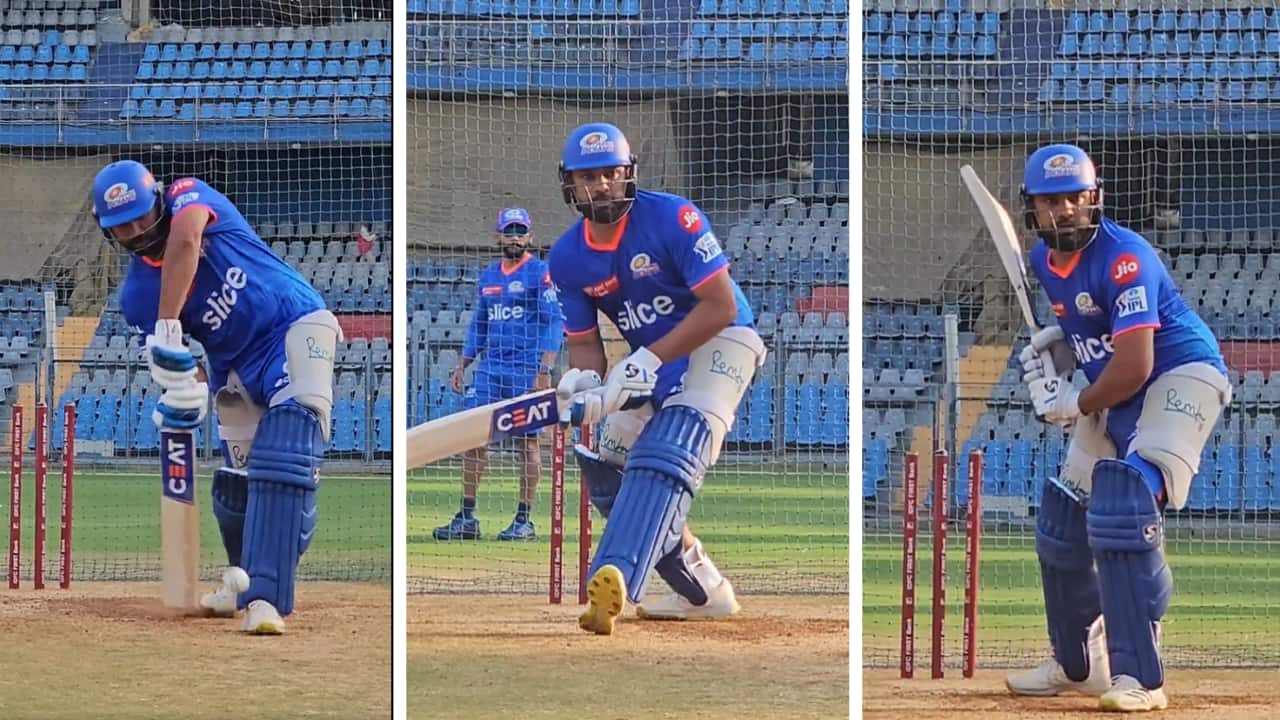 WATCH-Rohit Sharma Seen in Intense Training Session in Nets as Mumbai ...