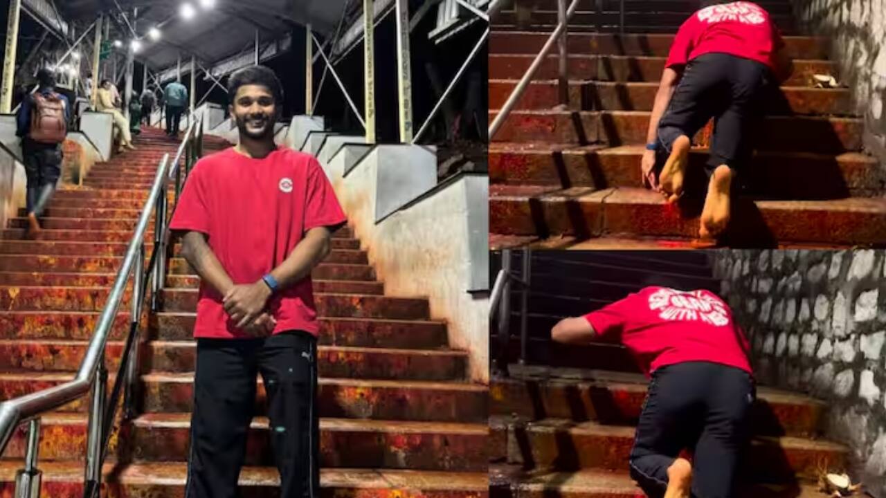 WATCH: Nitish Kumar Reddy climbs stairs to Venkateswara temple on knees ...