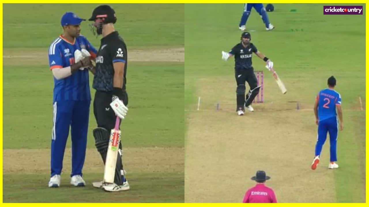 WATCH: Arshdeep Singh's throw hits Daryl Mitchell, heated exchange ...