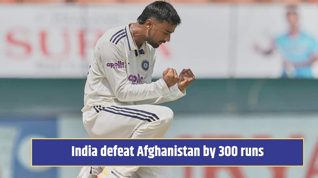 Manav Suthar shines on debut as India crushes Afghanistan by 300 runs ...
