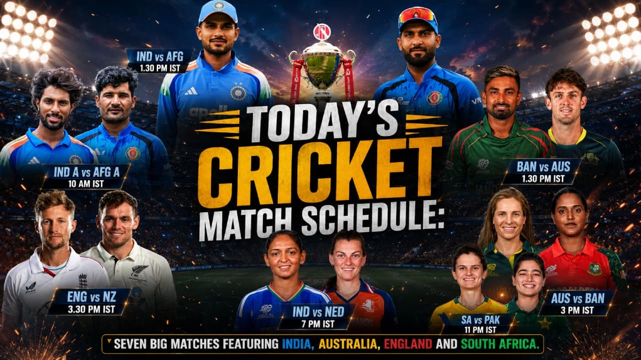 Today's Cricket Match Schedule: India, Australia, England & South ...