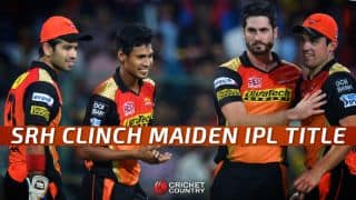 SRH win IPL 2016 Final against RCB by 8 runs; David Warner, Ben Cutting ...