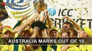 ICC Cricket World Cup 2015: Australia marks out of 10